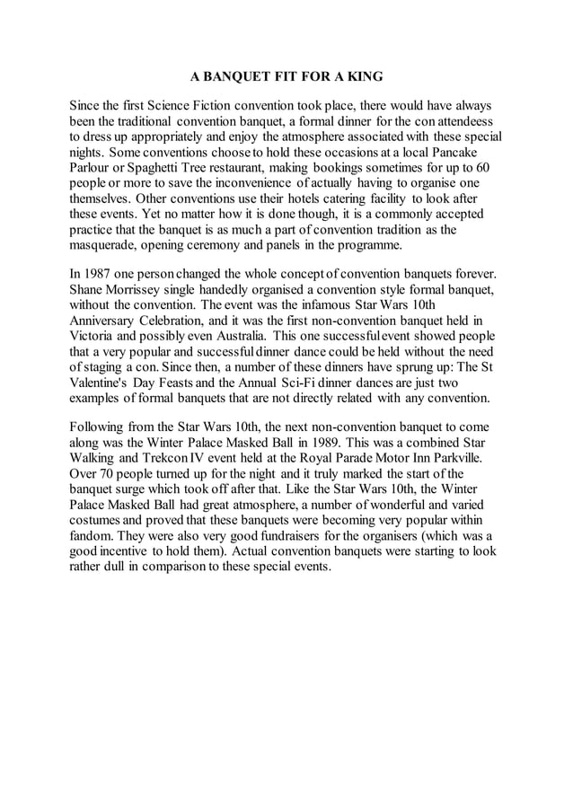 Banquets project report | DOCX