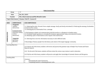 Leseon Plan: cinema | PPT