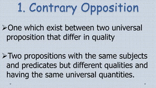 Logical Opposition (Social Philosophy and Logic) | PPTX