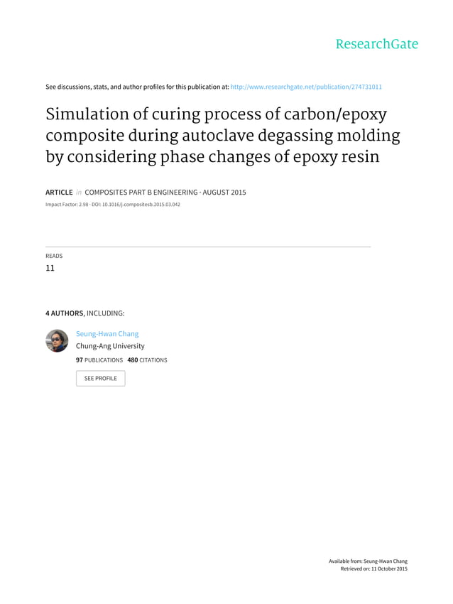 Simulation of curing process of carbon/epoxy composite during autoclave degassing molding by ...