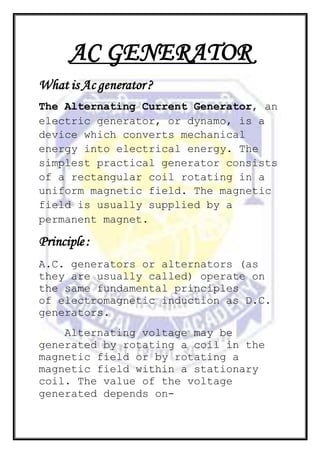 A. c. generator by sujay class 12th | DOCX