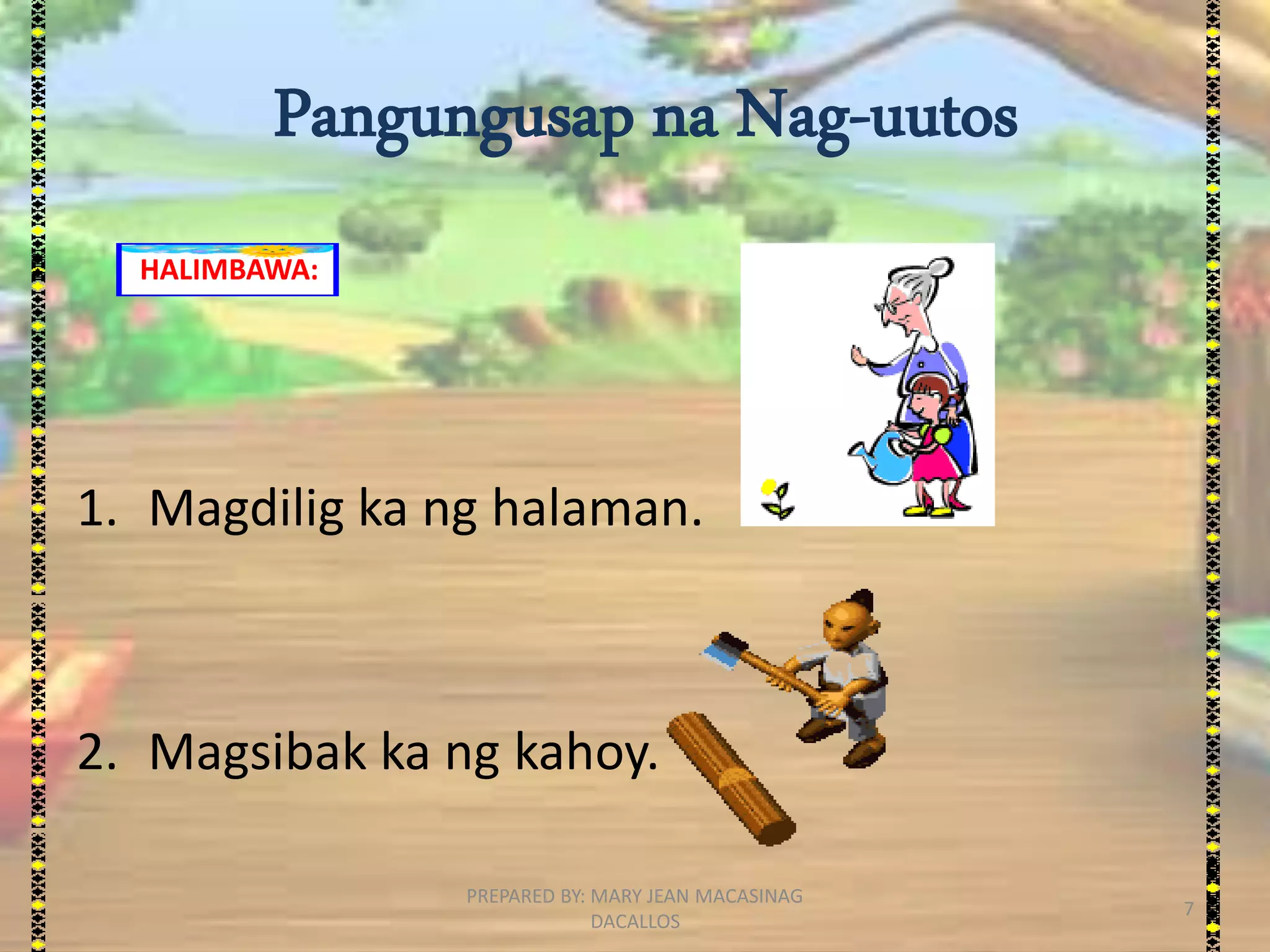 URI NG PANGUNGUSAP AYON SA GAMIT- FILIPINO GRADE 4 | PDF