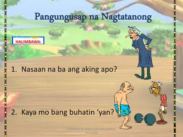 URI NG PANGUNGUSAP AYON SA GAMIT- FILIPINO GRADE 4 | PDF