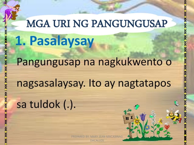 URI NG PANGUNGUSAP AYON SA GAMIT- FILIPINO GRADE 4 | PDF