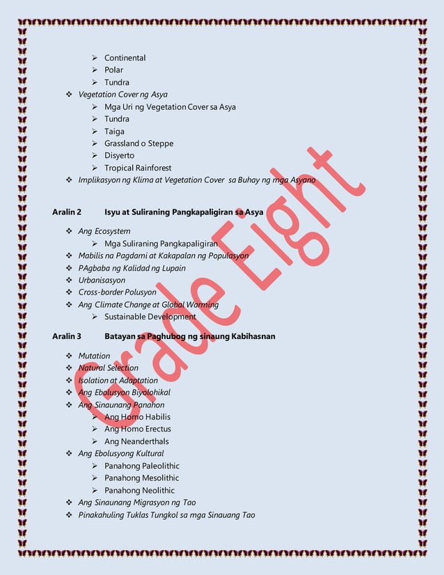 A.P 8 - Course Outline