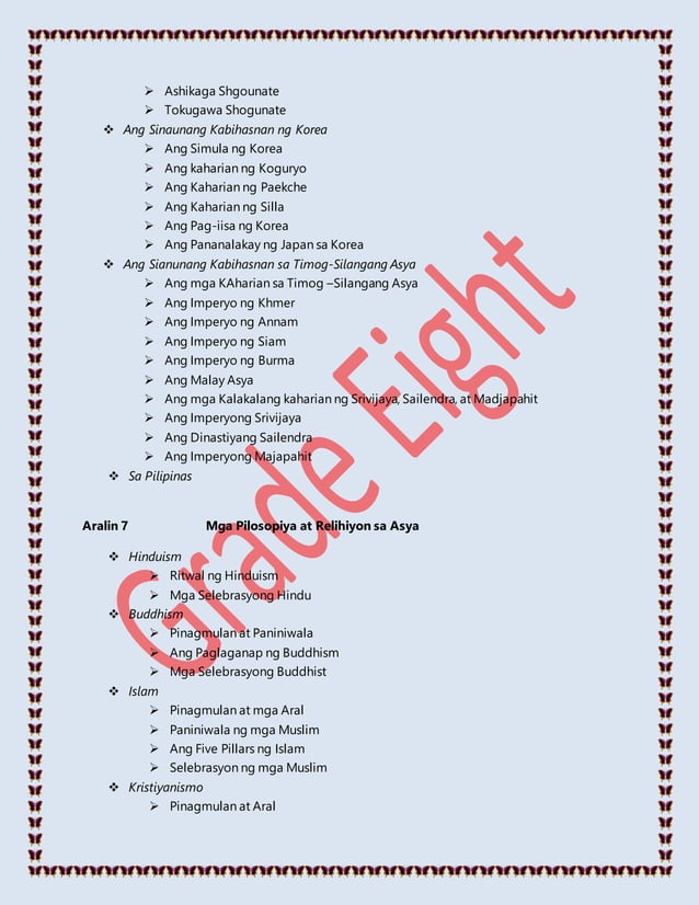 A.P 8 - Course Outline