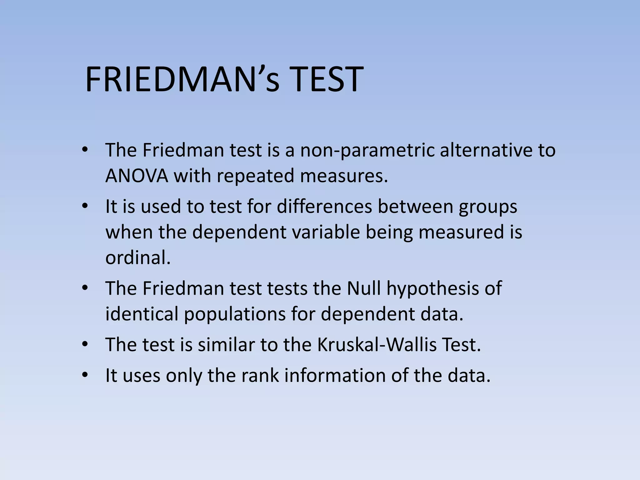 Friedmans Test Pptx