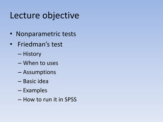 Friedman's test | PPTX