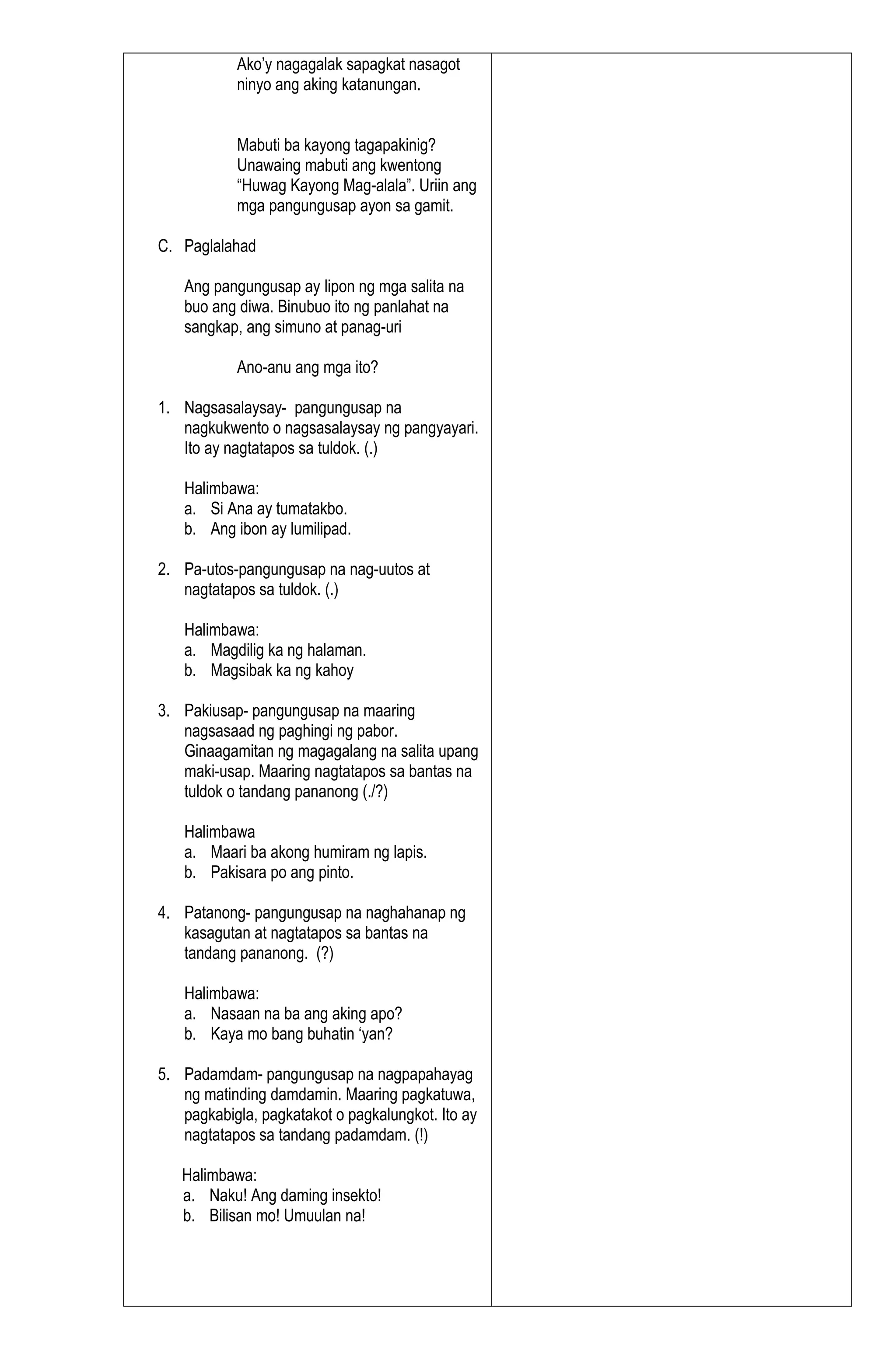 GRADE 4 FILIPINO LESSON PLAN | DOC