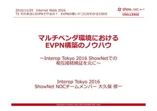 2016.11.29 InternetWeek マルチベンダ環境におけるEVPN構築のノウハウ | PPT