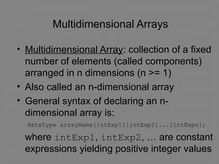 C++ Arrays | PPT