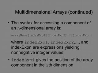 C++ Arrays | PPT
