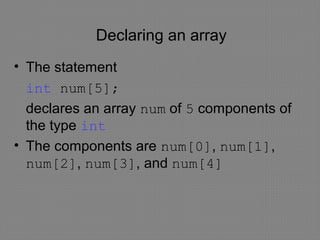 C++ Arrays | PPT