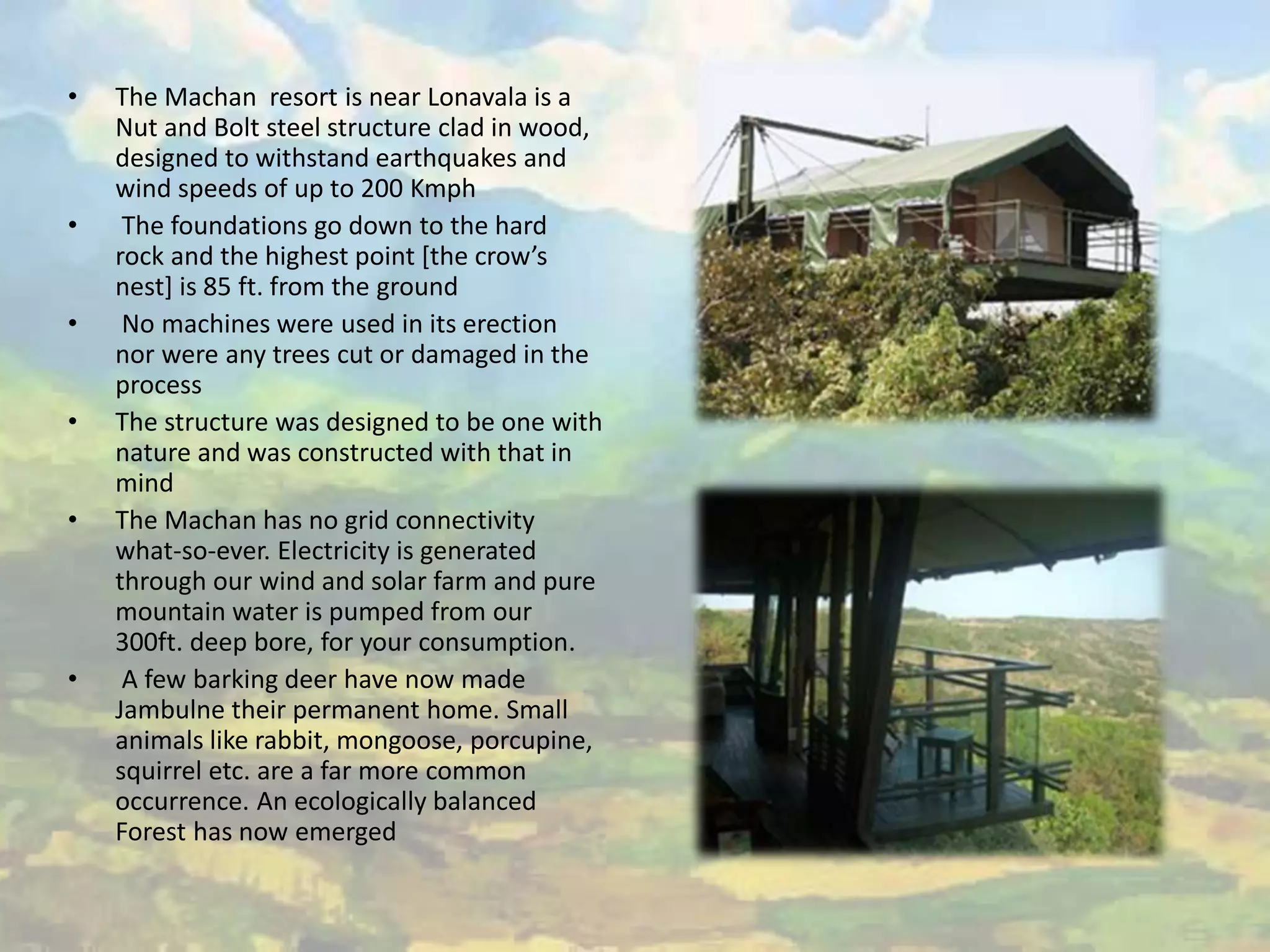 ECO RESORT A.d. case study machan lonavla | PPTX