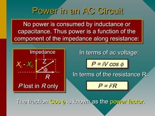 Ac Circuit Formulas