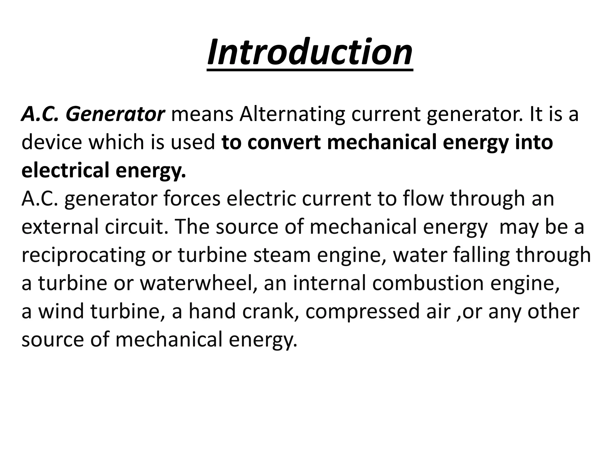 A.c. generator | PPTX