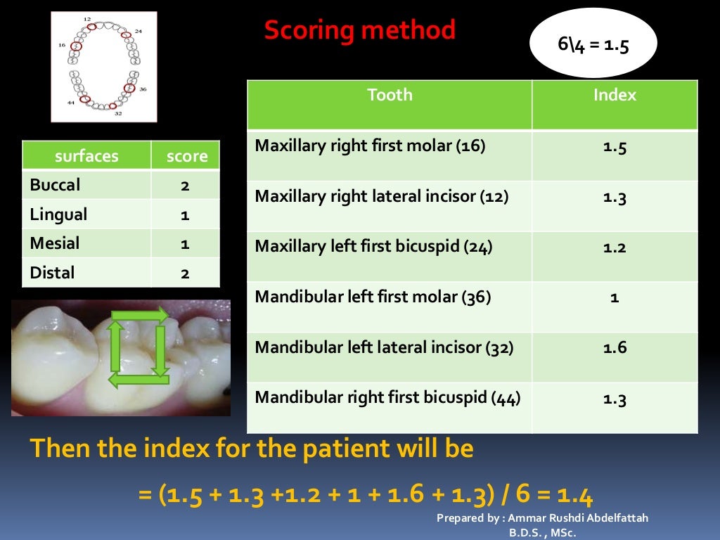 Dental Indices: Dr. Ammar Rushdi Abdelfattah