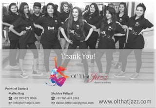 Malika Baig, Ol' That Jazz - Profile & Portfolio | PPTX