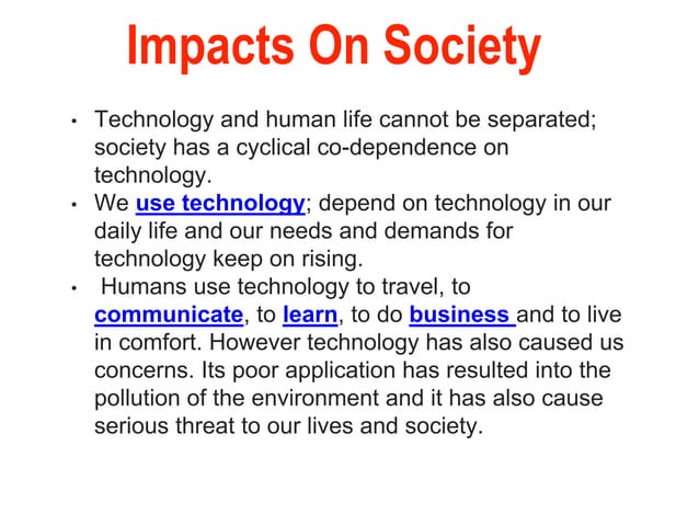 Technology and Society and its Impacts | PPTX
