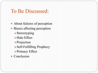 Reasons of Perception Failure | PPTX