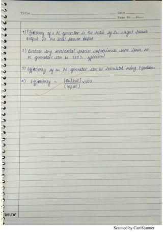 A.C. Generator or Motor - Physics Investigatory Project Class 12 CBSE | PDF