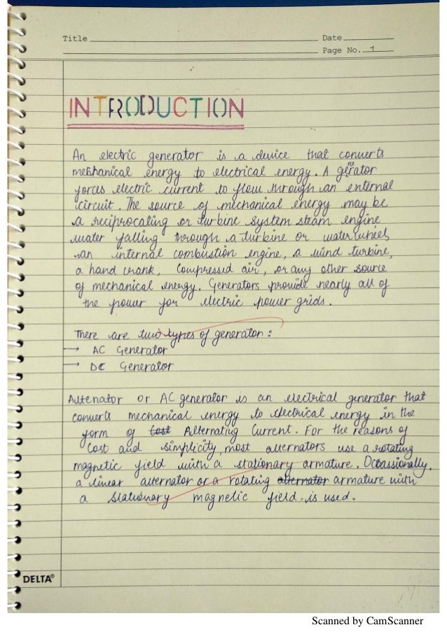 A.C. Generator or Motor - Physics Investigatory Project Class 12 CBSE