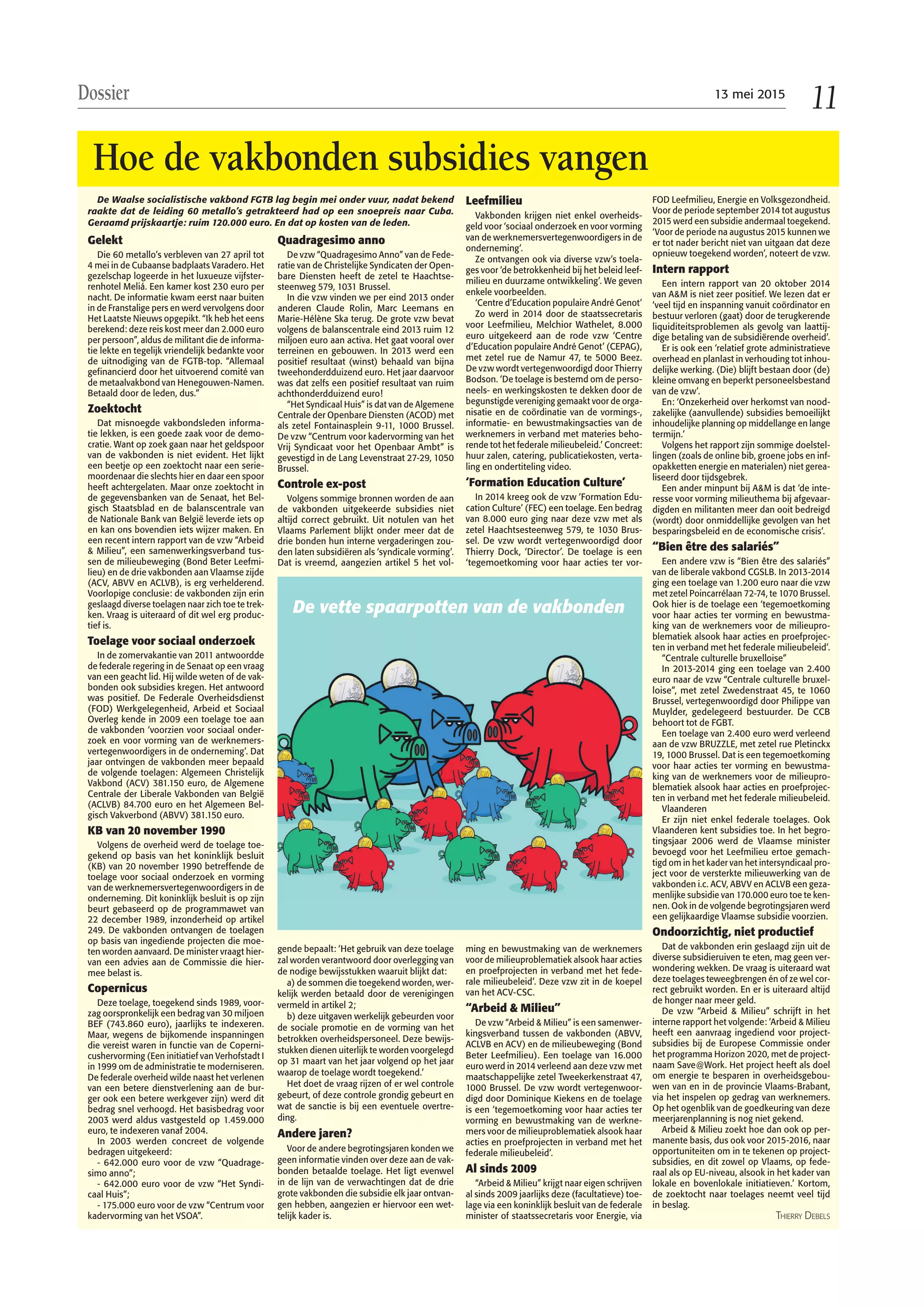 Hoe de vakbonden in ons land subsidies vangen | PDF | Business ...