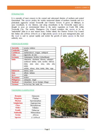 Albizia.lebbeck. Introdution, Distribution, phenology, Silvicultural ...