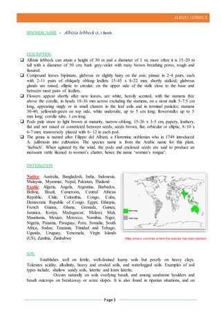 Albizia.lebbeck. Introdution, Distribution, phenology, Silvicultural ...