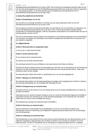 WK 2021 vzw gevestigd in Ghelamco Arena | PDF