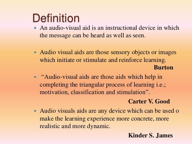 Audio Visual Aids Or Instructional Aids Audio Visual Aids Or Instructional Aids