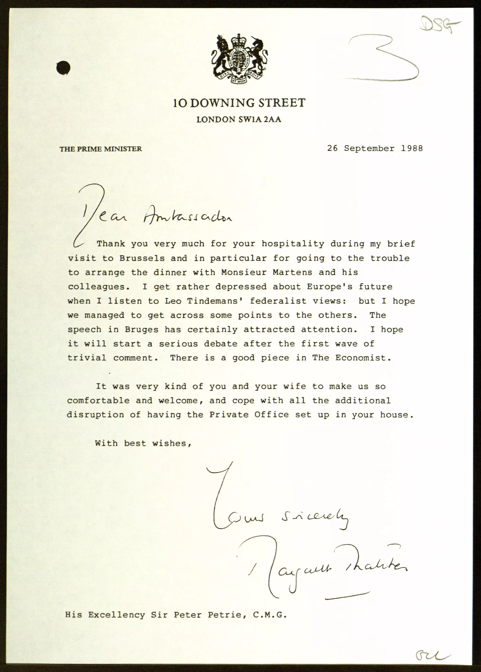 Tindemans maakte Thatcher depressief | PDF