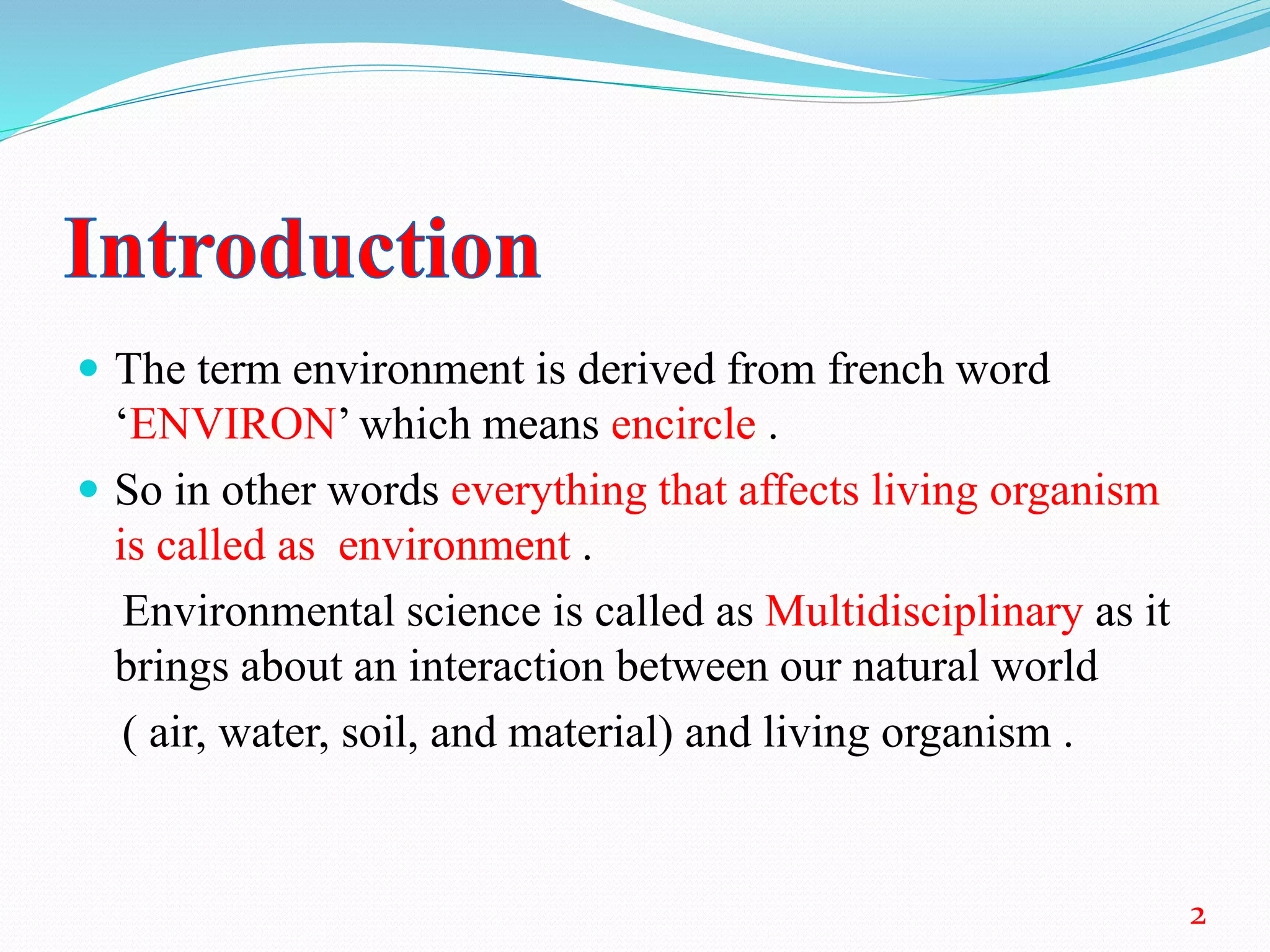 Multidisciplinary Nature Of Environmental studies | PPTX