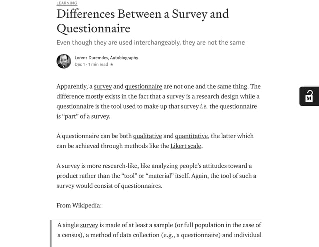 Differences Between a Survey and Questionnaire | PPT