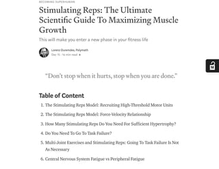 Stimulating Reps: The Ultimate Scientific Guide To Maximizing Muscle ...