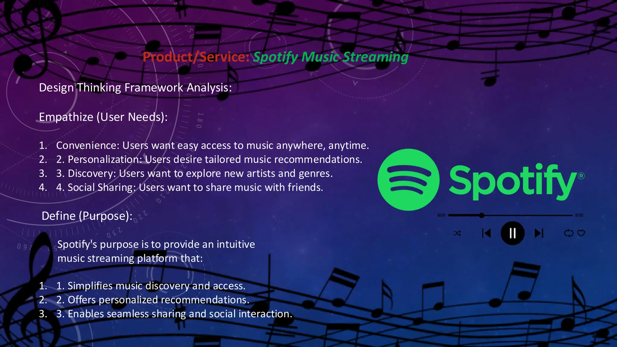 Spotify music streaming product analysis ppt | PDF