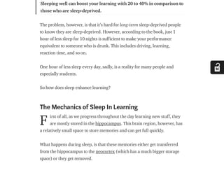The Power of Sleep in Learning: Mind-Blowing Science | PDF