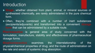 Introduction to Biopharmaceutics | PPTX
