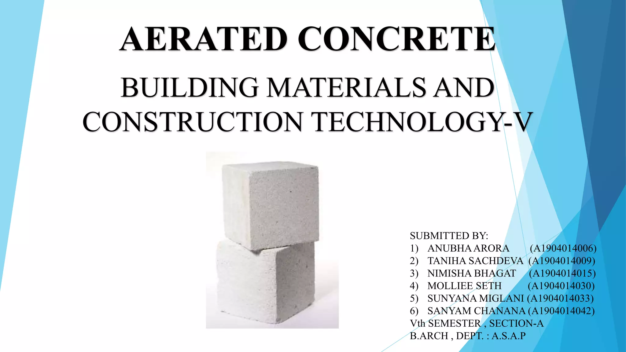 Aerated Autoclave Concrete | PPTX