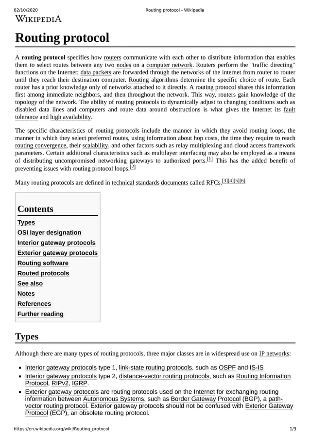 Routing protocol : Notes | PDF | Computer Networking | Computing