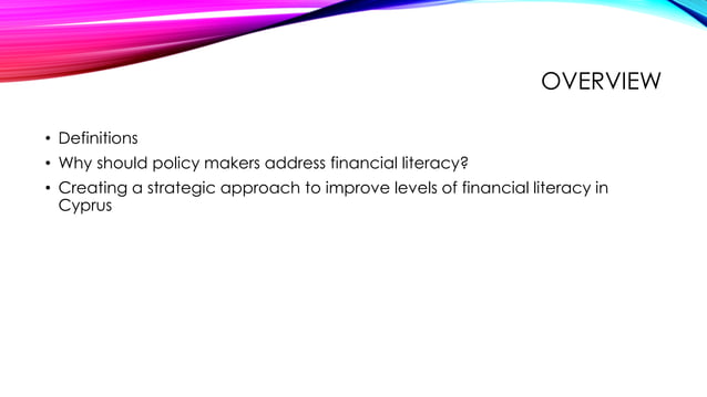 Financial Literacy: A National Strategy for Cyprus | PPT