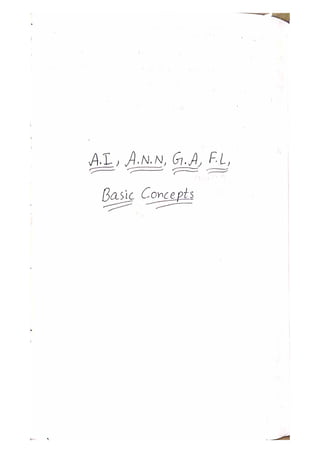 Basics concepts of A I,ANN,Genetic Algorithm,Fuzzy Logic | PDF