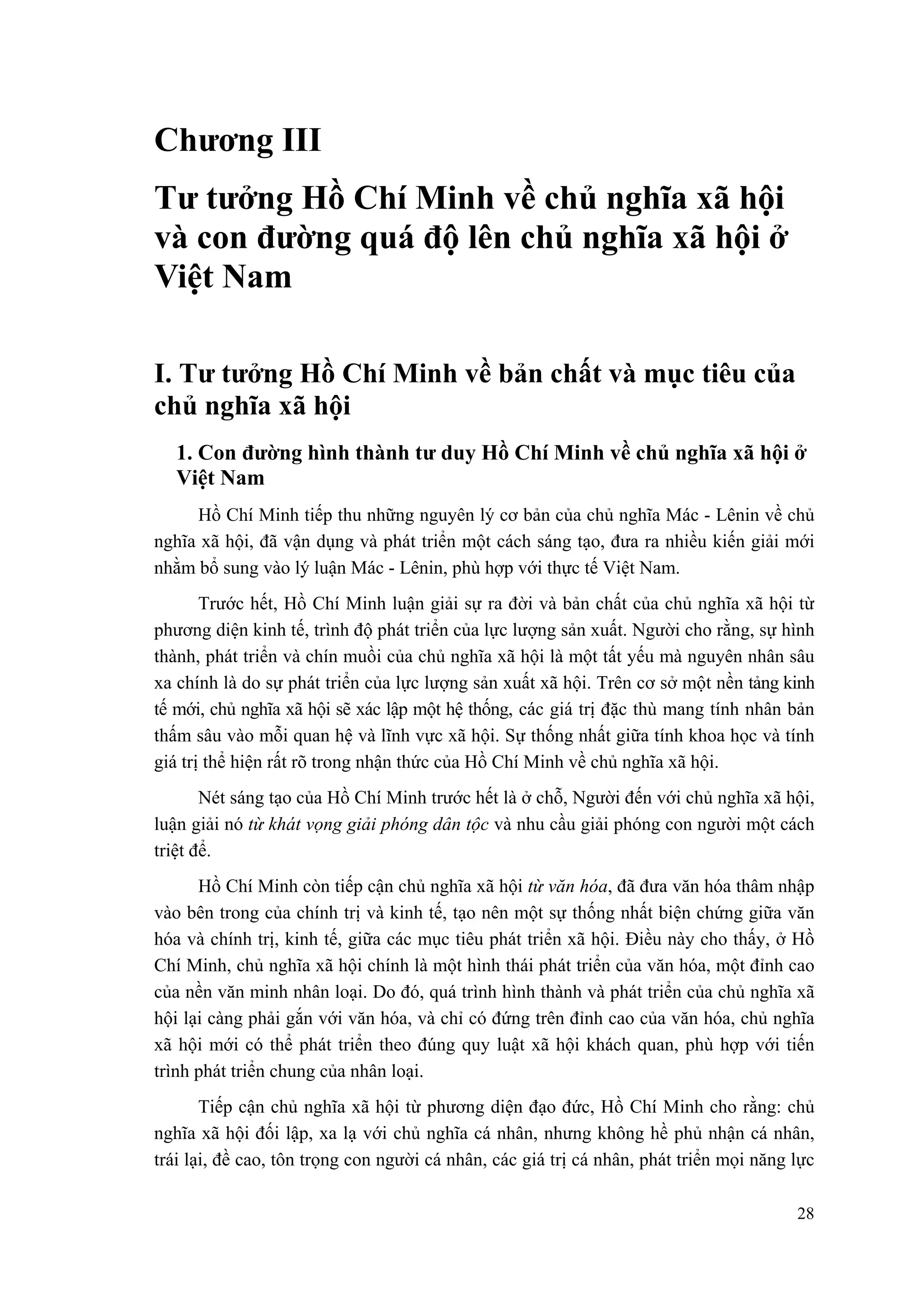 Giáo trình Tư tưởng Hồ Chí Minh | PDF