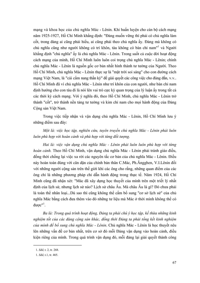 Giáo trình Tư tưởng Hồ Chí Minh | PDF