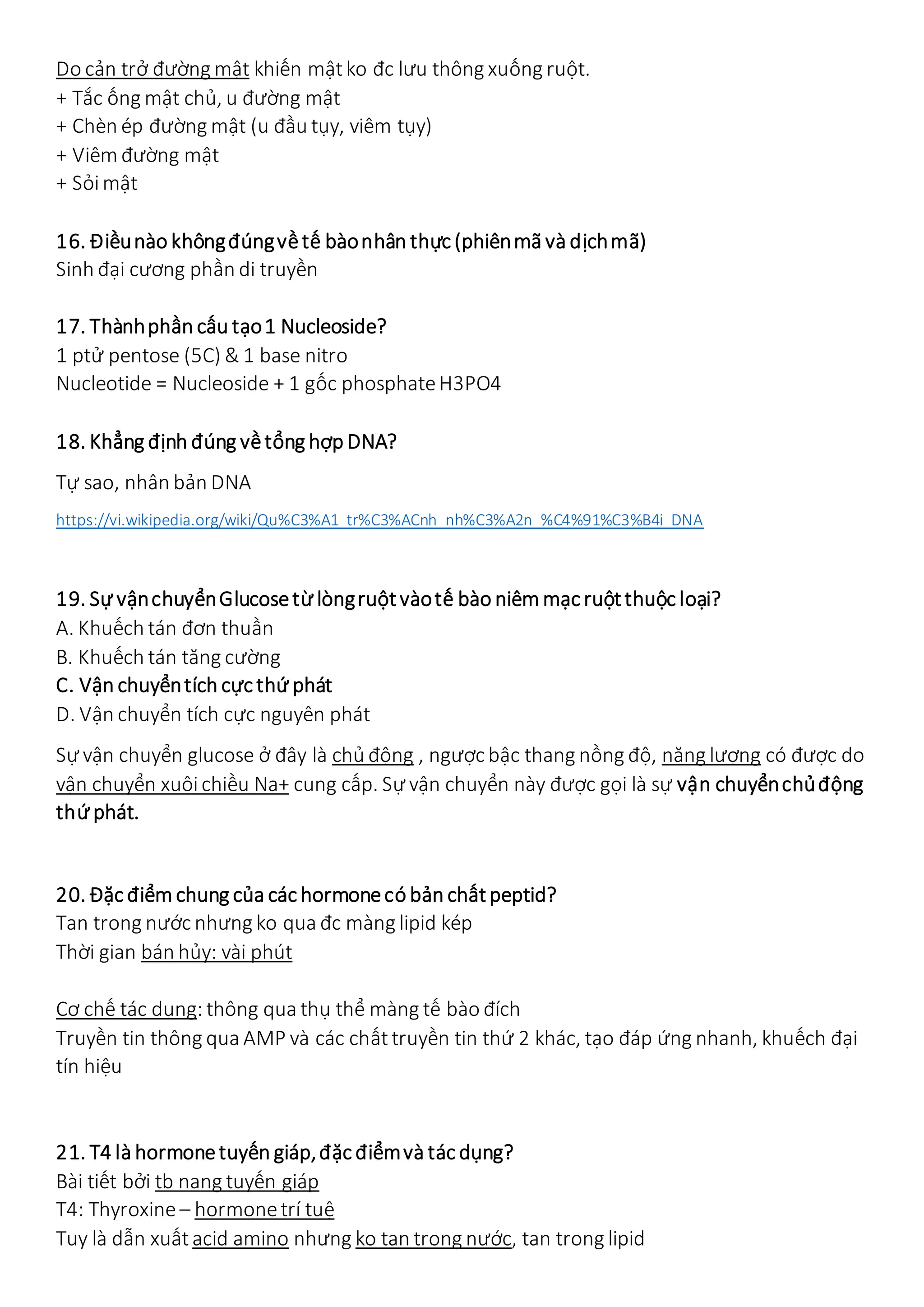 HÓA SINH ĐỀ CƯƠNG | DOCX