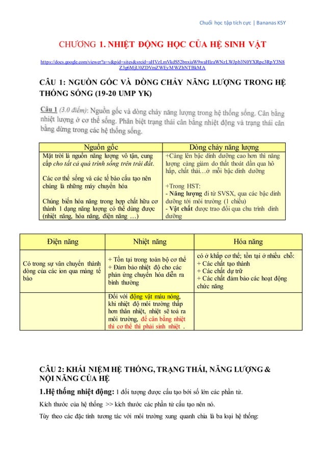 Lý sinh ôn thi 20-21 - For Y Khoa, RHM UMP-VNU | DOCX