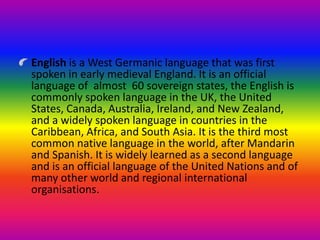 ENGLISH - language for survival | PPTX