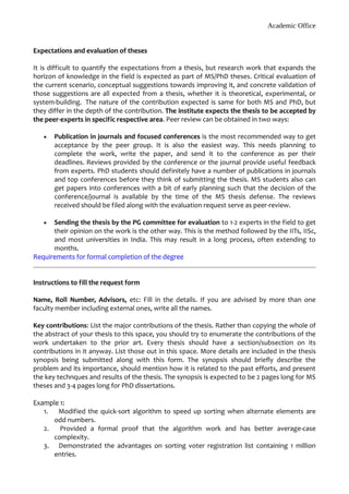 Submitting the Thesis Evaluation Request by MS/PhD Students (IIIT ...