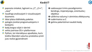 Alina Dėmenienė. Pagrindiniai skirtumai tarp C++ ir Python | PPT
