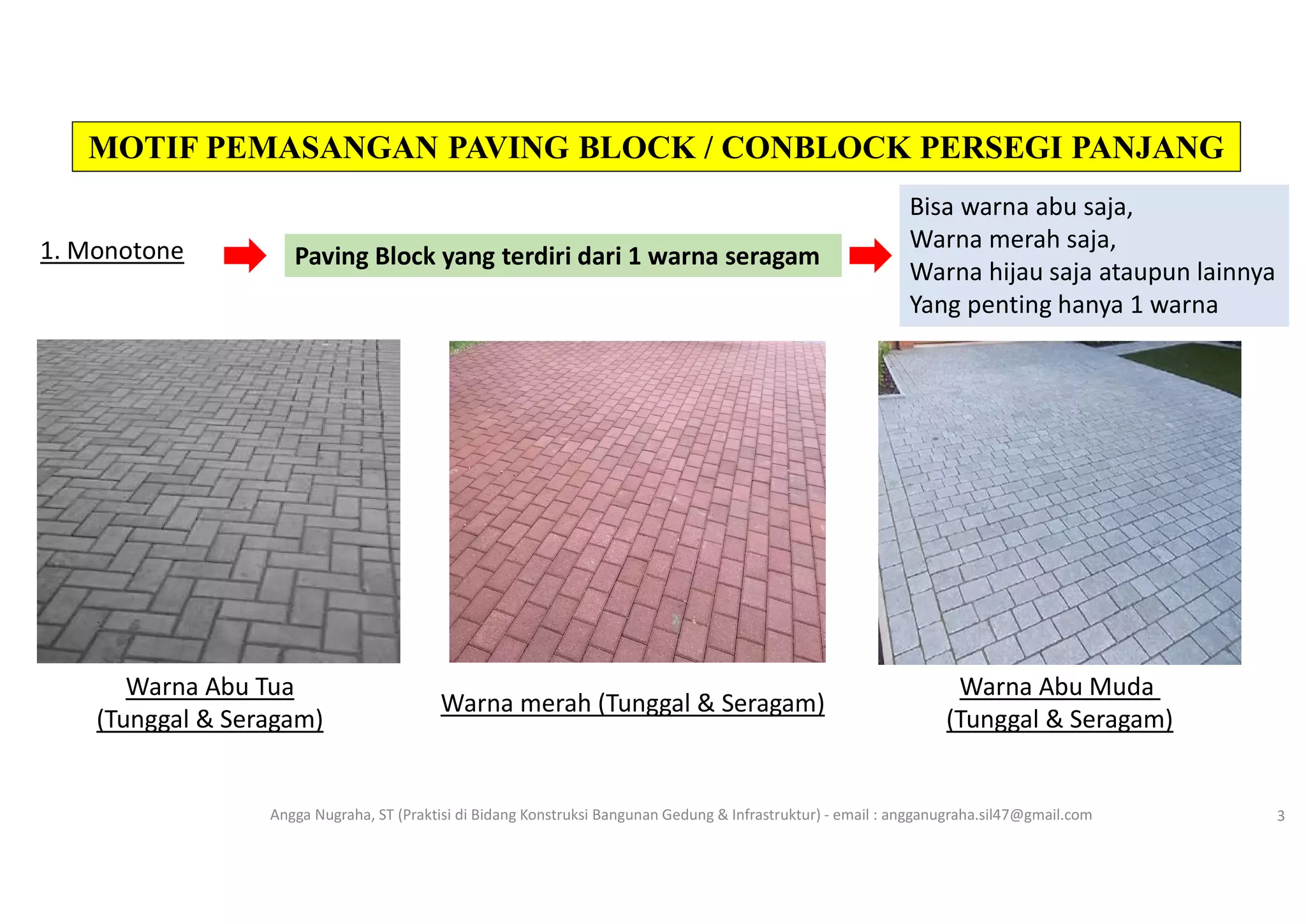 Motif dan Pola Paving True Pave atau Persegi Panjang | PDF
